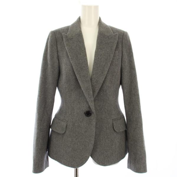 ルシェルブルー LE CIEL BLEU テーラードジャケット ウール ナイロン 40 グレー /TK レディース【ブランド】ルシェルブルー LE CIEL BLEU【表記サイズ】40【実寸サイズ】肩幅：34cm　身幅：42cm　着丈：61...