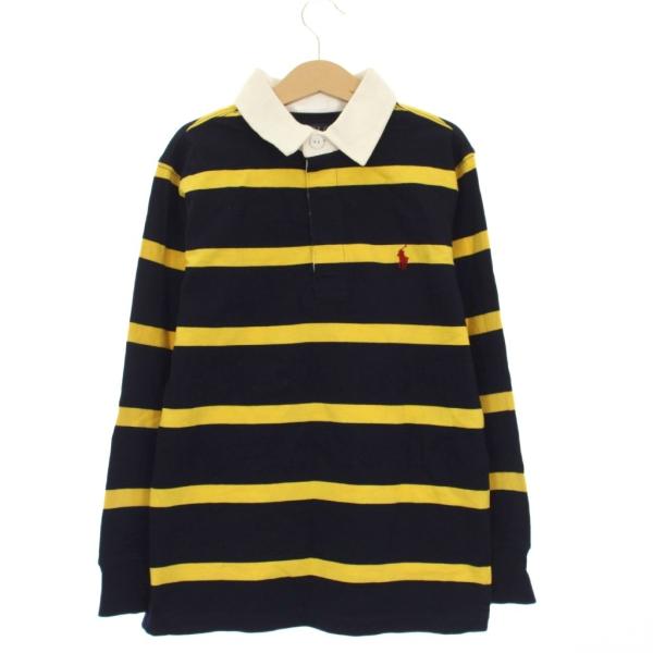 未使用品 ポロ ラルフローレン POLO RALPH LAUREN タグ付き ポロシャツ 長袖 ボーダー スモールポニー S/P 8 紺 黄色 /KH キッズ【ブランド】ポロ ラルフローレン POLO RALPH LAUREN【表記サイズ】...