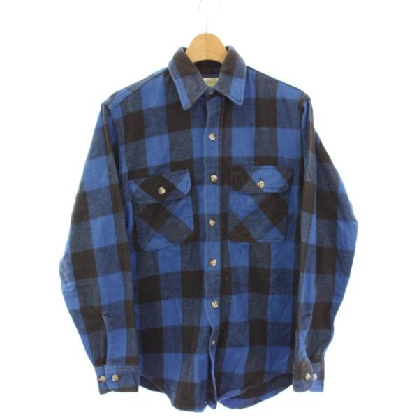 セントジョンズベイ STJOHN'SBAY USA 80s 90s ネルチェックシャツ 長袖 S 青 黒 /KH メンズ【表記サイズ】S【実寸サイズ】肩幅：40cm　身幅：50cm　着丈：69cm　袖丈：56cm　　【素材】綿【色】青 黒 ...
