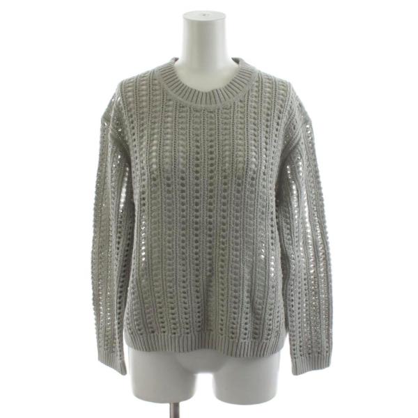 セオリーリュクス theory luxe 25SS LINECO IRIS ニット セータ 長袖 鍵編み 麻 リネン混 38 グレー 41-5101720-030-038 /AN36【ブランド】セオリーリュクス theory luxe【表記...