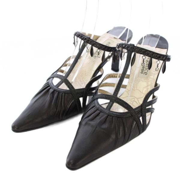 ヒミコ 卑弥呼 elegans パンプス ストラップ ビジュー レザー 23.5cm 黒 /TK レディース【ブランド】ヒミコ 卑弥呼【表記サイズ】23 1/2（23.5cm）【実寸サイズ】ヒールの高さ：7cm　最大幅：8cm　　【素材】レ...