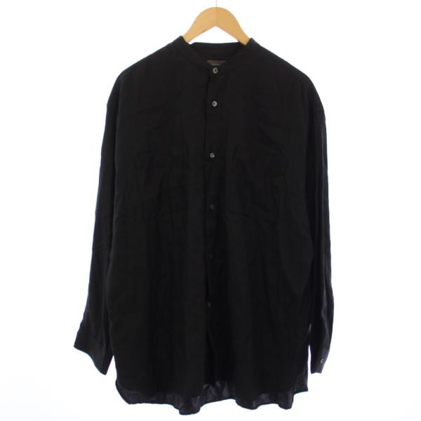 ウィロウ WIRROW CUPRO COTTON STAND COLLAR SHIRT キュプラコットン スタンドカラーシャツ 長袖 2 黒 /BM メンズ【表記サイズ】2【実寸サイズ】肩幅：55cm　身幅：61cm　着丈：82cm　袖丈：...