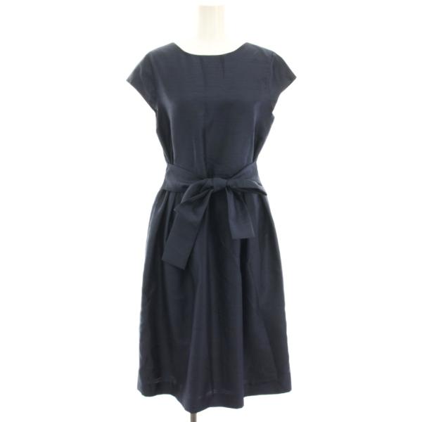 ユナイテッドアローズ A DAY IN THE LIFE ワンピース 38 紺 ネイビー 半袖 リボン ロング ミモレ フォーマル 6326-648-0348 /HN【ブランド】ユナイテッドアローズ A DAY IN THE LIFE UN...