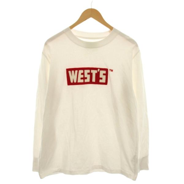 ウエストオーバーオール WESTOVERALLS WESTS LOGO L/S T-SHIRT クルーネック ロングスリーブ Tシャツ カットソー ロンT 長袖 S 白 /YM【表記サイズ】S【実寸サイズ】肩幅：49cm　身幅：54cm　着...