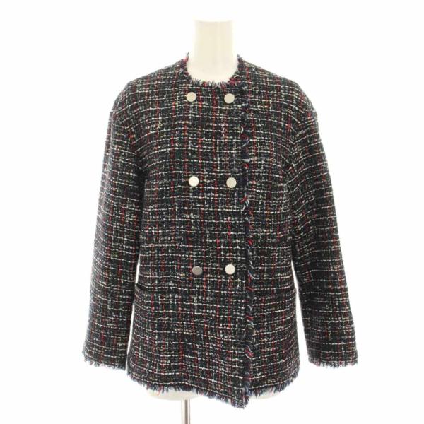 セオリーリュクス theory luxe 22AW フィッシャーヴァイディSTR ツイードジャケット ノーカラージャケット 32 紺 03-2304102 レディース【ブランド】セオリーリュクス theory luxe【表記サイズ】32【実...