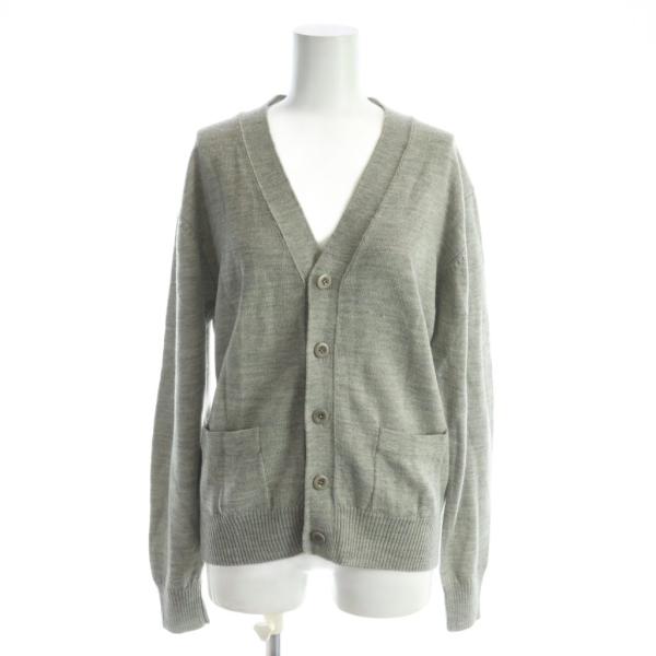 マーガレットハウエル MHL. カーディガン ウール M グレー 無地 Vネック 長袖 /AP レディース【ブランド】マーガレットハウエル MHL.【表記サイズ】M【実寸サイズ】肩幅：約40cm　身幅：約47cm　袖丈：約57.5cm　着丈...