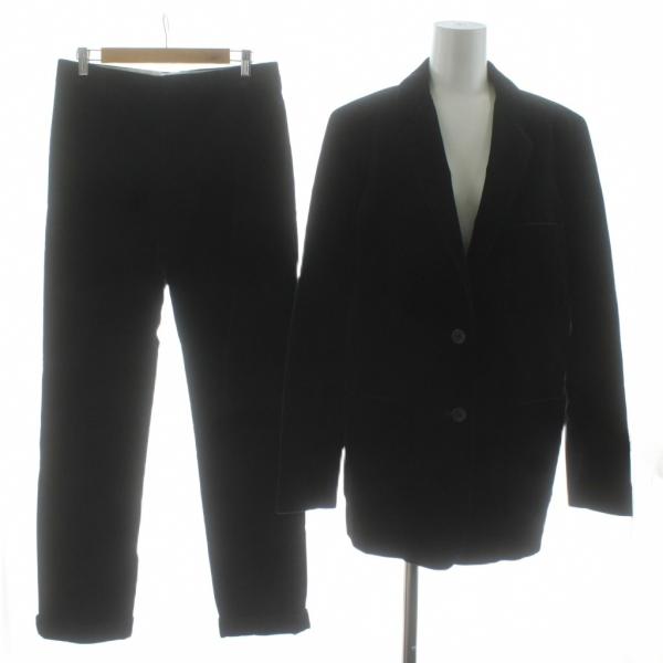 マーガレットハウエル スーツ セットアップ 上下 ベロア テーラードジャケット 総裏地 パンツ 3 黒 578-220009 578-242012【ブランド】マーガレットハウエル MARGARET HOWELL【表記サイズ】3【実寸サイズ】...