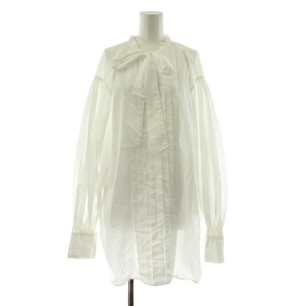 クリンクル クリンクル クリンクル Crinkle Crinkle Crinkle 24AW リボンタックブラウス シャツ 長袖 F 白 ホワイト CC-3001【表記サイズ】F【実寸サイズ】肩幅：43cm　身幅：53cm　着丈：79cm　...