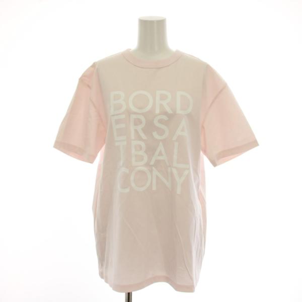 未使用品 ボーダーズアットバルコニー BORDERS at BALCONY Tシャツ カットソー プリント 半袖 38 ピンク BD2211-2S-07 /YM レディース【ブランド】ボーダーズアットバルコニー BORDERS at BAL...