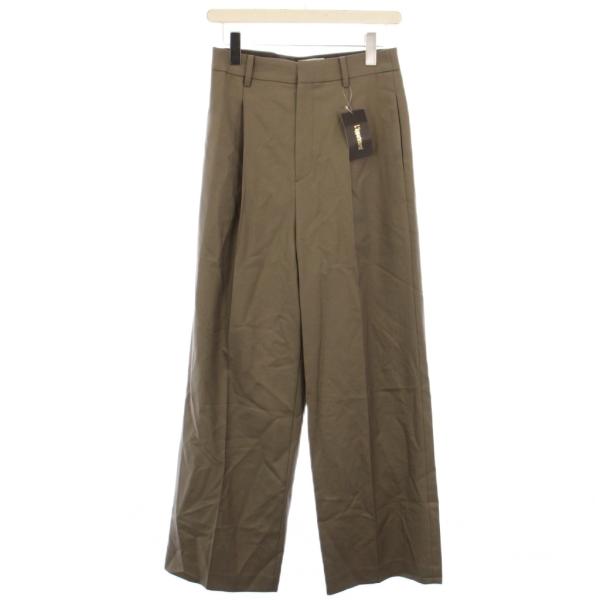 未使用品 リジェール アパルトモン FEMME 23AW ウーステッドウールパンツ Worsted Wool Pants ワイドパンツ 36 カーキ レディース【ブランド】Lisiere L'Appartement リジェール アパルトモン...