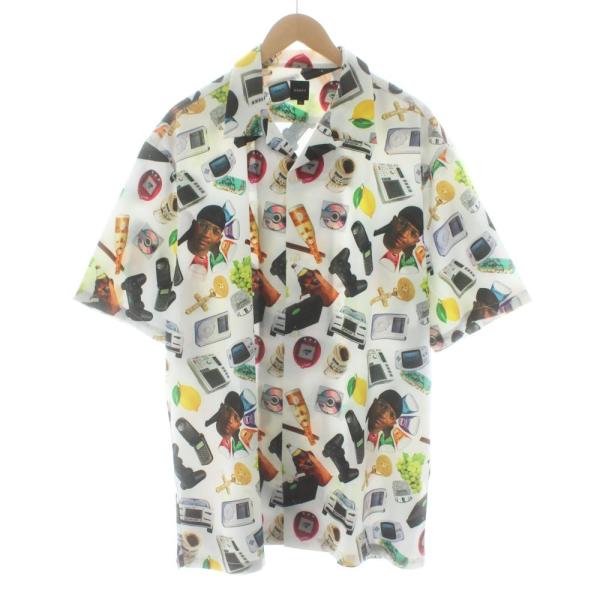 ネメス nemes HEI-SEI SUMMER SHIRT WHITE カジュアルシャツ 半袖 オープンカラー 総柄 L 白 ホワイト マルチカラー 192032【表記サイズ】L【実寸サイズ】肩幅：52cm　身幅：59cm　着丈：78cm...