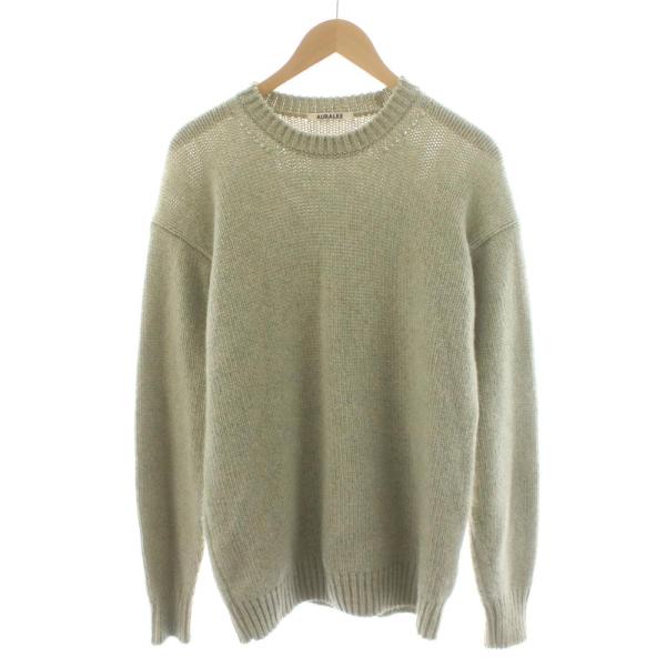 オーラリー AURALEE 20AW CAMEL WOOL MIX KNIT P/O ニット セーター 長袖 ウール キャメル混 3 緑 グリーン A20AP02CW /AN6 メンズ【ブランド】オーラリー AURALEE【表記サイズ】3【...