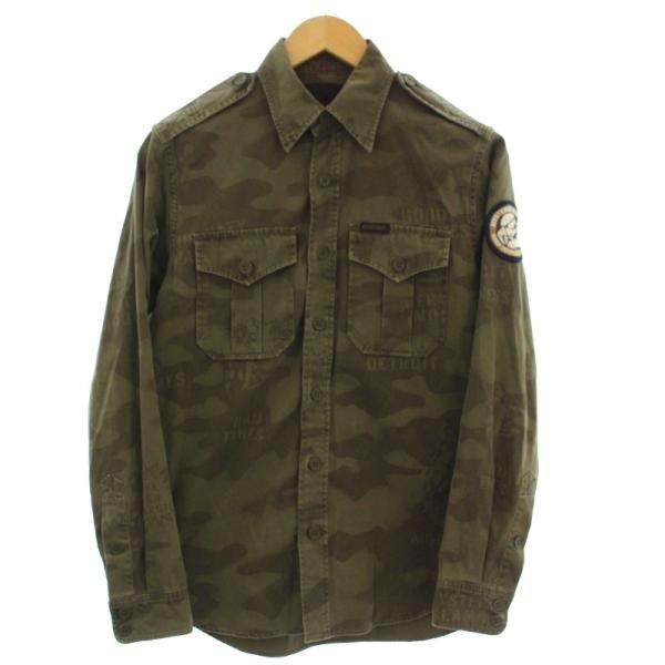 ヒステリックグラマー HYSTERIC GLAMOUR シャツ 迷彩 長袖 カモフラ S カーキ 0251AH05 /☆G メンズ【ブランド】ヒステリックグラマー HYSTERIC GLAMOUR【表記サイズ】S【実寸サイズ】肩幅：40cm...