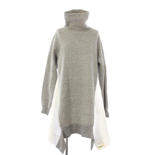 ヨウジヤマモト YOHJI YAMAMOTO スウェットワンピース シャツ切替 長袖 ハイネック 2 グレー 白 FJ-B54-800 /KH レディース【ブランド】ヨウジヤマモト YOHJI YAMAMOTO【表記サイズ】2【実寸サイズ】...