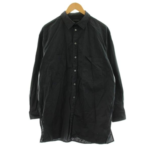 ノットコンベンショナル NOT CONVENTIONAL カジュアルシャツ 長袖 コットン F 黒 ブラック N23-030-BLK /KU メンズ【表記サイズ】F【実寸サイズ】肩幅：47cm　身幅：60cm　着丈：85cm　袖丈：58cm...