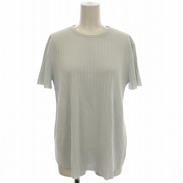 セオリーリュクス theory luxe 23SS CHIARO COSA HS リブニット カットソー Tシャツ 半袖 38 水色【ブランド】セオリーリュクス theory luxe【表記サイズ】38【実寸サイズ】肩幅：38cm　身幅：4...