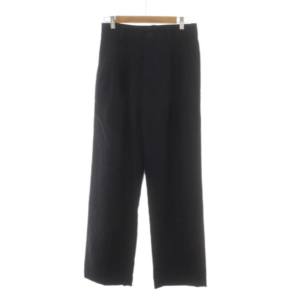 未使用品 ニコルソンアンドニコルソン NICO.nicholson&amp;nicholson タグ付き ワイドパンツ スラックス 38 黒 ブラック /RR レディース【表記サイズ】38【実寸サイズ】ウエスト：72cm　もも幅：26cm　...