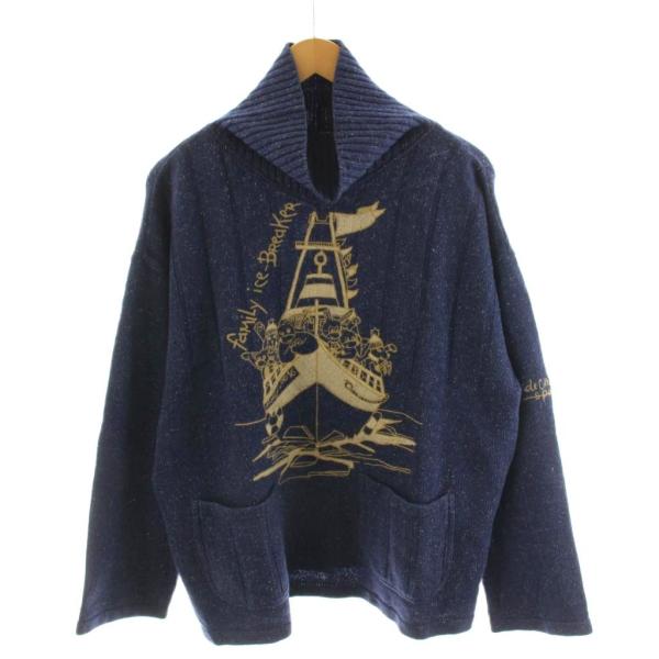 カステルバジャック CASTELBAJAC ニット セーター 長袖 ハイネック 刺繍 ウール シルク混 絹 2 紺 ネイビー 7311-6209 /AN9 レディース【ブランド】カステルバジャック CASTELBAJAC【表記サイズ】2【実...