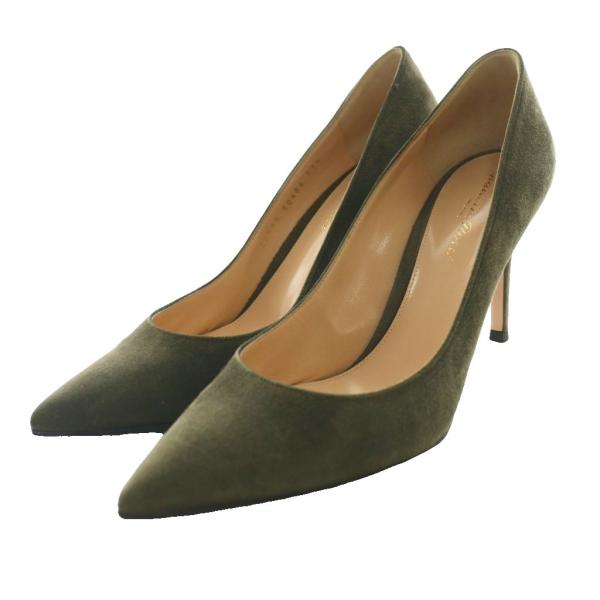 ジャンヴィトロッシ Gianvito Rossi パンプス スエード 37.5 カーキ /SS ■OS レディース【ブランド】ジャンヴィトロッシ Gianvito Rossi【表記サイズ】37.5(24.5cm)【実寸サイズ】ヒールの高さ：...