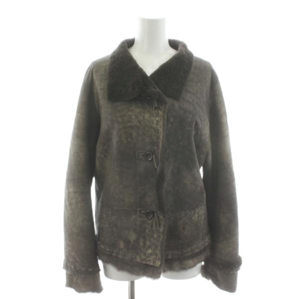 ムーンバット MOONBAT ムートンジャケット ファー アウター M 茶 ブラウン /AN9 レディース【表記サイズ】M【実寸サイズ】肩幅：約40cm　身幅：約48cm　着丈：約56cm　袖丈：約60cm　　【素材】表素材　ムートンラム【...