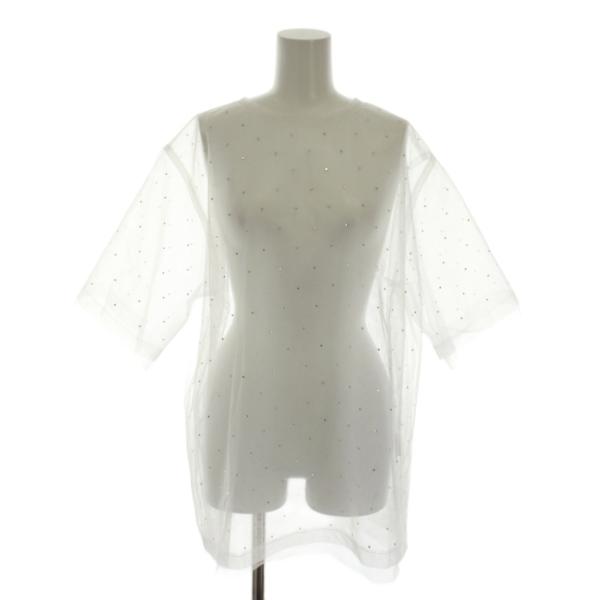 メゾンスペシャル 24SS グリッターチュールオーバーサイズTシャツ 半袖 ラインストーン シアー FREE 白 21241315311 レディース【ブランド】メゾンスペシャル MAISON SPECIAL【表記サイズ】FREE【実寸サイズ...