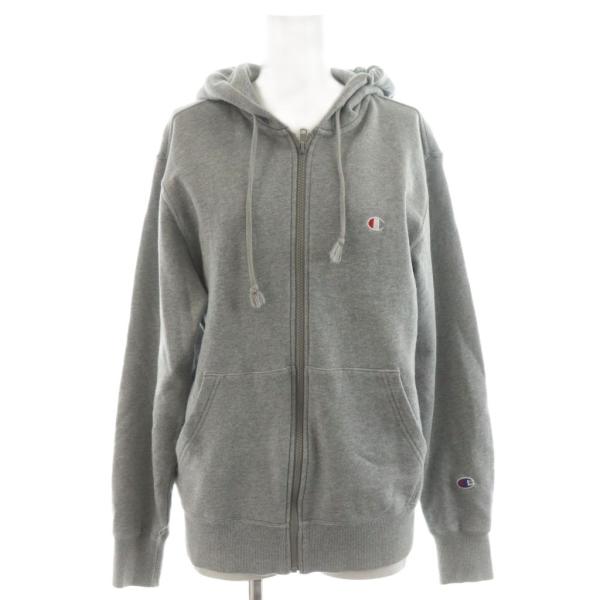 チャンピオン CHAMPION ジャケット 上着 M ライトグレー 長袖 フード付き ロゴ刺繍 /NS レディース【ブランド】チャンピオン CHAMPION【表記サイズ】M【実寸サイズ】肩幅：44cm　身幅：46cm　着丈：57cm　袖丈：...