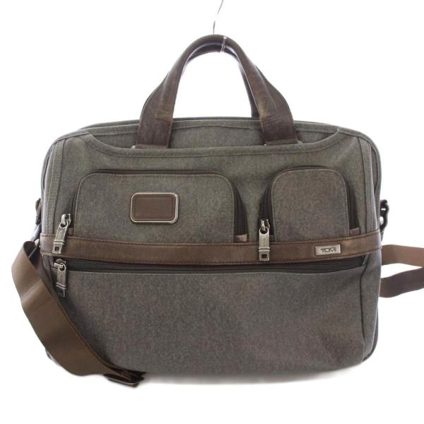 トゥミ TUMI ALPHA 2 アルファ2 2WAY ビジネスバッグ 書類かばん ハンドバッグ ショルダーバッグ ロゴチャーム グレー 茶 ブラウン /BB【ブランド】トゥミ TUMI【実寸サイズ】持ち手の長さ：28cm　ヨコ：41cm　...