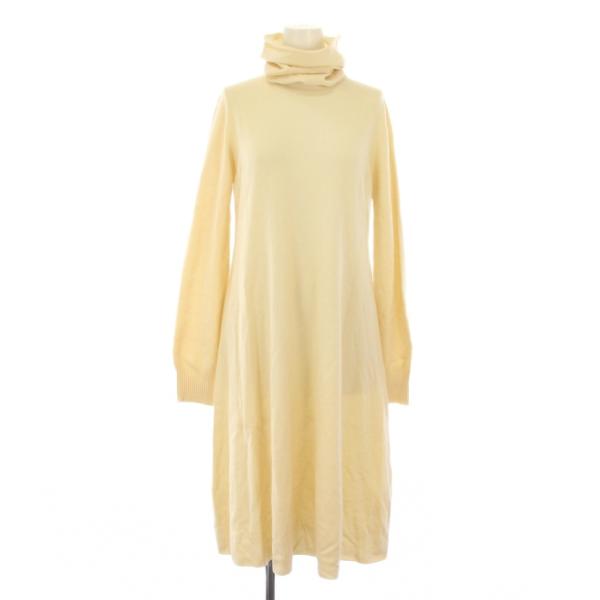 クルチアーニ cruciani ニットワンピース ミモレ ロング 長袖 タートルネック 無地 カシミヤ ワンカラー 42 アイボリー /BB レディース【ブランド】クルチアーニ cruciani【表記サイズ】42【実寸サイズ】肩幅：33.5...