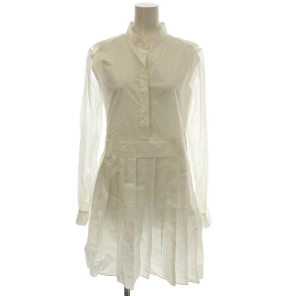 未使用品 デレクラム DEREK LAM 10 CROSBY シースルー シャツ ブラウス 長袖 プリーツ 0 白 ホワイト【ブランド】デレクラム DEREK LAM【表記サイズ】0【実寸サイズ】肩幅：37cm　身幅：41cm　袖丈：59c...