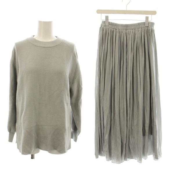 ビームスハート BEAMS HEART 24AW スカート F グレー ニット 長袖 ギャザー ロング丈 /JP レディース【ブランド】ビームスハート BEAMS HEART【表記サイズ】F【実寸サイズ】ジャケット 肩幅：43.5cm　ジャ...