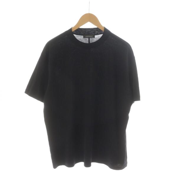 ラッピンノット WRAPINKNOT S/S WIDE FIT T-SHIRT Tシャツ カットソー 半袖 ウール 3 黒 ブラック WJ523-MCS02 /AN17 メンズ【表記サイズ】3【実寸サイズ】肩幅：約51cm　身幅：約53.5...