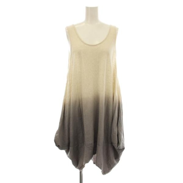 マライカ MALAIKA ワンピース 麻 リネン F ベージュ グレー ノースリーブ ひざ丈 グラデーション /JP レディース【ブランド】マライカ MALAIKA【表記サイズ】F【実寸サイズ】身幅：49cm　総丈：92.5cm　　【素材】...