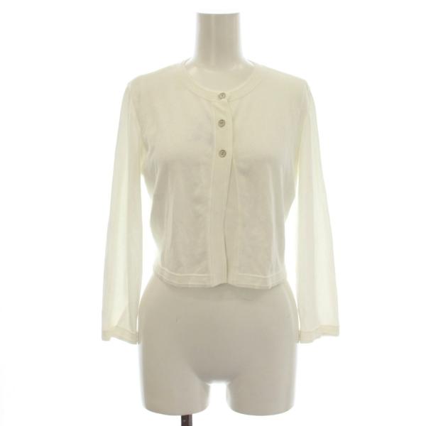 フォクシー FOXEY カーディガン ショート丈 ニット 38 白 ホワイト 38640 /☆G レディース【ブランド】フォクシー FOXEY【表記サイズ】38【実寸サイズ】肩幅：34cm　身幅：38cm　袖丈：45cm　着丈：38cm　　...