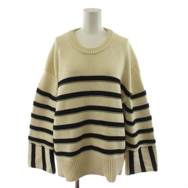 ダグマー DAGMAR 22SS L'APPARTEMENT 取扱い Border Knit ボーダー長袖 ニット セーター S 白 ホワイト 黒 ブラック 22080570000810【表記サイズ】S【実寸サイズ】身幅：約60cm　着丈：...