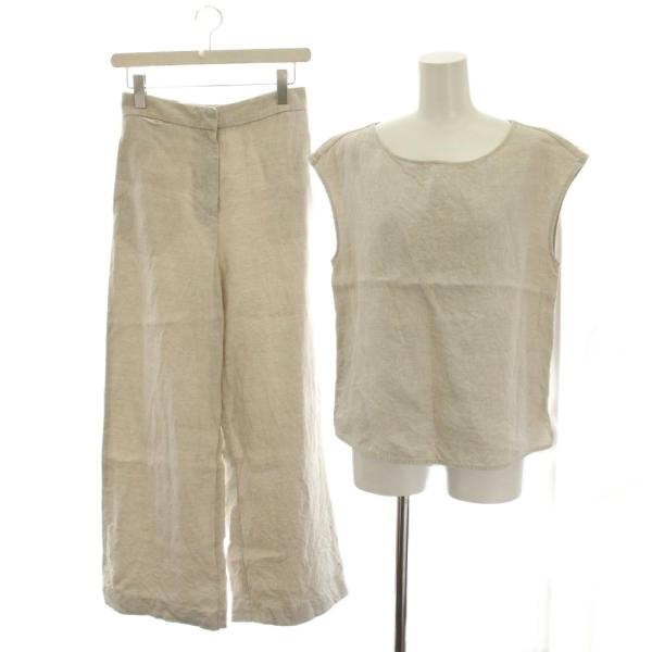 コントワーデコトニエ COMPTOIR DES COTONNIERS セットアップ 上下 リネン ノースリーブ ブラウス カットソー ワイドパンツ 1 グレージュ /YM レディース【ブランド】コントワーデコトニエ COMPTOIR DES...