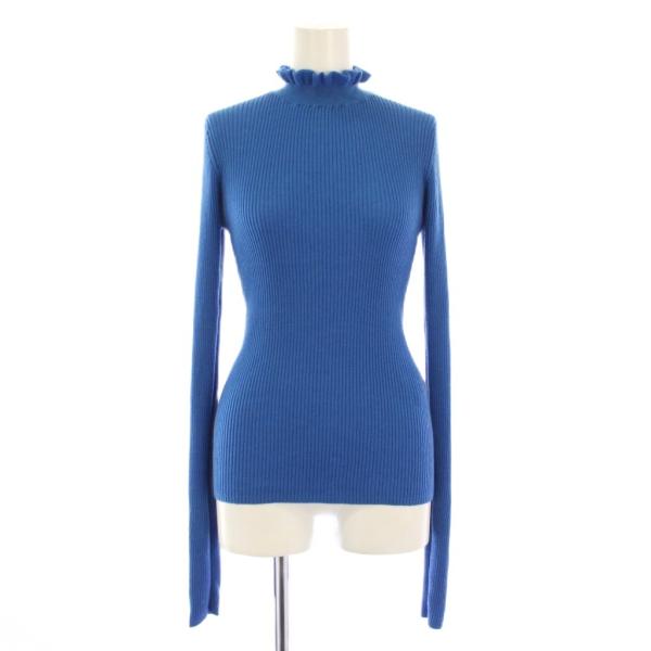 ビリティス Bilitis Collection DE TUTUS フリルネックプルオーバー リブニット 長袖 ハイネック ワンカラー ウール F 青 ブルー【ブランド】ビリティス Bilitis Collection DE TUTUS【表...