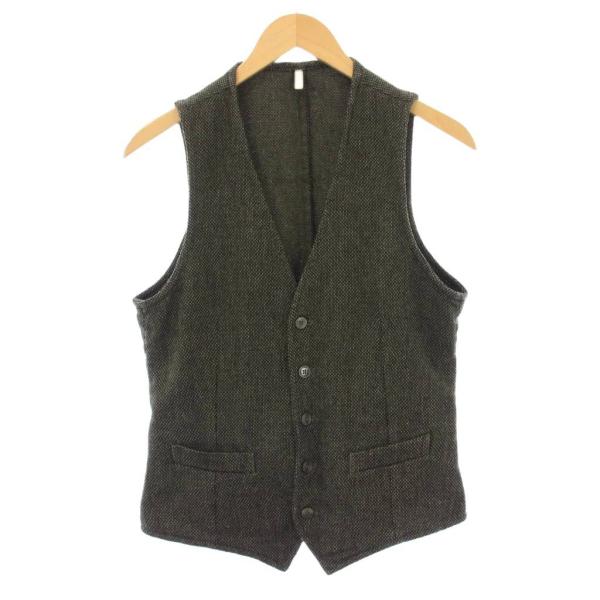 エルビーエム1911 L.B.M.1911 ベスト ジレ ショート丈 シングル Vネック ウール カーキ /BB メンズ【ブランド】エルビーエム1911 L.B.M.1911【表記サイズ】不明【実寸サイズ】身幅：45cm　総丈：58cm　　...