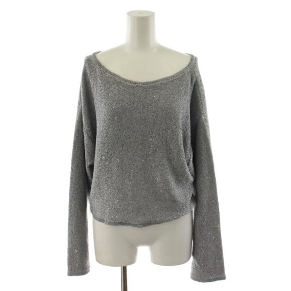 ダイアグラム グレースコンチネンタル Diagram GRACE CONTINENTAL 24AW スパンコールヤーントップ ニット カットソー 長袖 36 グレー【ブランド】ダイアグラム グレースコンチネンタル Diagram GRACE...