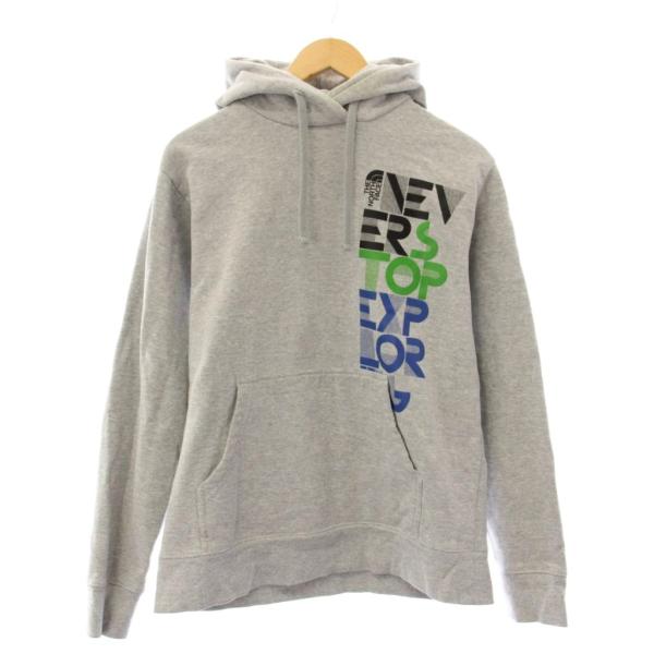 ザノースフェイス THE NORTH FACE NEVER STOP EXPLORING プルオーバーパーカー スウェット 長袖 ロゴ プリント 裏起毛 M グレー【ブランド】ザノースフェイス THE NORTH FACE【表記サイズ】M【...