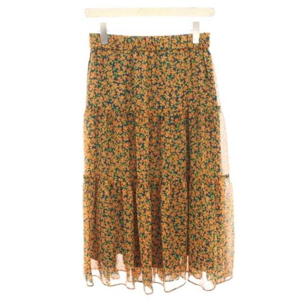 トゥービーシック TO BE CHIC スカート ロング フレア イージー ウエストゴム 花柄 42 オレンジ 紺 ネイビー W5S12-335-83 レディース【ブランド】トゥービーシック TO BE CHIC【表記サイズ】42【実寸サイ...