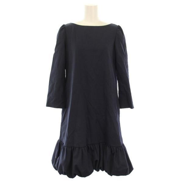 フォクシーニューヨーク FOXEY NEW YORK Lisse フレアワンピース ひざ丈 長袖 ボートネック ストレッチ ワンカラー 38 紺 ネイビー /BB【ブランド】フォクシーニューヨーク FOXEY NEW YORK【表記サイズ】...