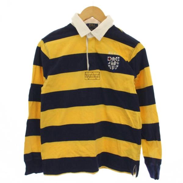 ポロ ラルフローレン POLO RALPH LAUREN ポロシャツ 長袖 ワッペン ボーダー柄 L(14-16) 黄 紺 /BM キッズ【ブランド】ポロ ラルフローレン POLO RALPH LAUREN【表記サイズ】L(14-16)【実...