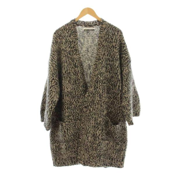 ダイアンフォンファステンバーグ DIANE von FURSTENBERG カーディガン ウール M 黒 ベージュ ミックス柄 ノーカラー 長袖 /JP レディース【ブランド】ダイアンフォンファステンバーグ DIANE von FURSTE...