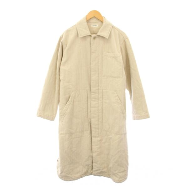 プランテーション plantation BIZEN BRUSH ヘリンボーン ステンカラーコート アウター ロング丈 ワンカラー 裏起毛 ウール混 M【ブランド】プランテーション plantation【表記サイズ】M【実寸サイズ】肩幅：47...