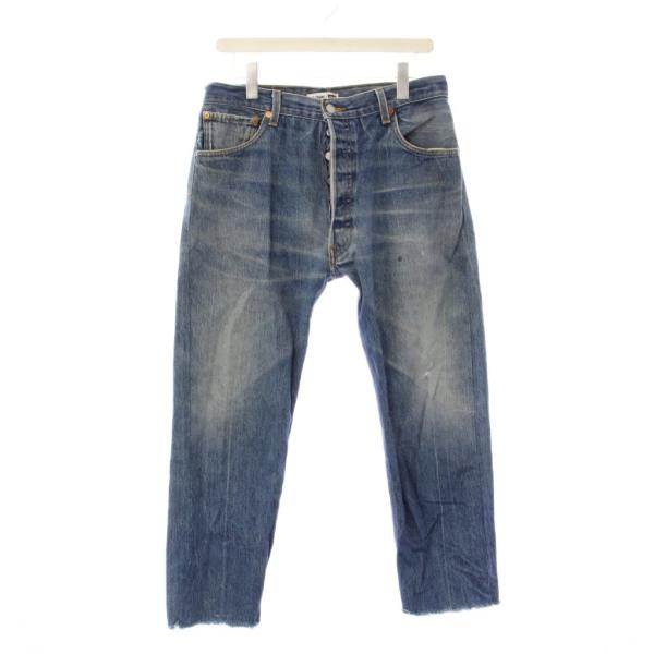 リーバイス Levi's RE/DONE デニムパンツ ジーンズ ボタンフライ カットオフ ワンカラー W30 青 ブルー /BB メンズ【ブランド】リーバイス Levi's【表記サイズ】W30【実寸サイズ】ウエスト：78cm　もも幅：28...