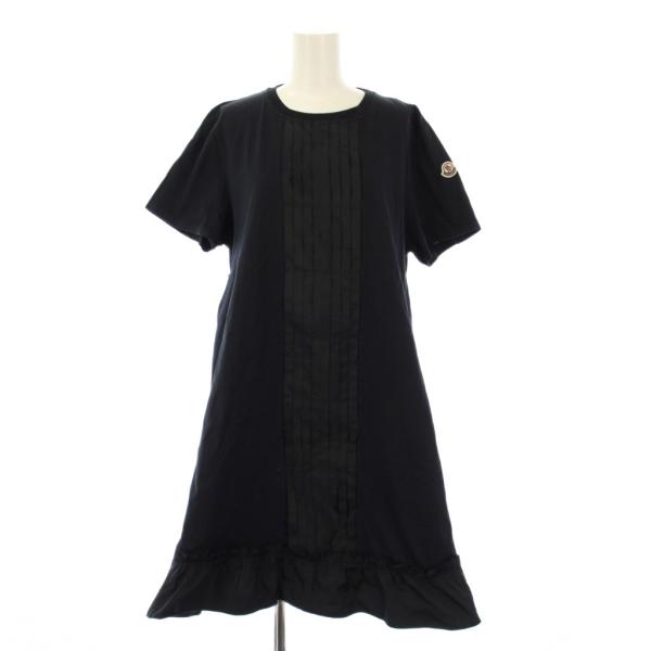 モンクレール MONCLER ABITO カットソーワンピース 半袖 ひざ丈 S 黒 E10938551800 /KH レディース【ブランド】モンクレール MONCLER【表記サイズ】S【実寸サイズ】肩幅：40cm　身幅：46cm　袖丈：1...