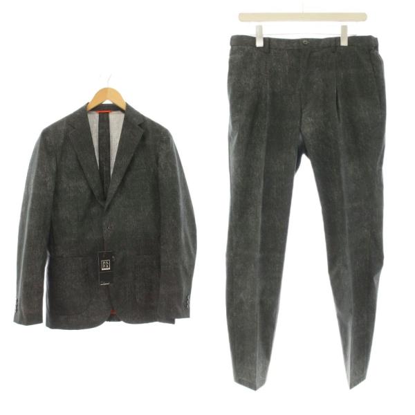 未使用品 Perfect Suit FActory スーツ フォーマル LL グレー 織り柄 ノッチドラペル 長袖 /JP メンズ【表記サイズ】LL【実寸サイズ】ジャケット 肩幅：42cm　ジャケット 身幅：47cm　ジャケット 袖丈：63...