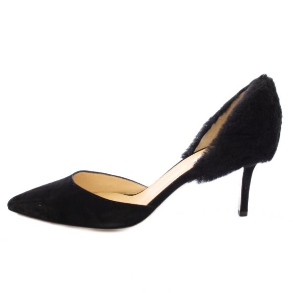 ファビオルスコーニ FABIO RUSCONI ORZO パンプス スエード ファー ポインテッドトゥ 39 黒 /TK レディース【ブランド】ファビオルスコーニ FABIO RUSCONI【表記サイズ】39【実寸サイズ】ヒールの高さ：6c...