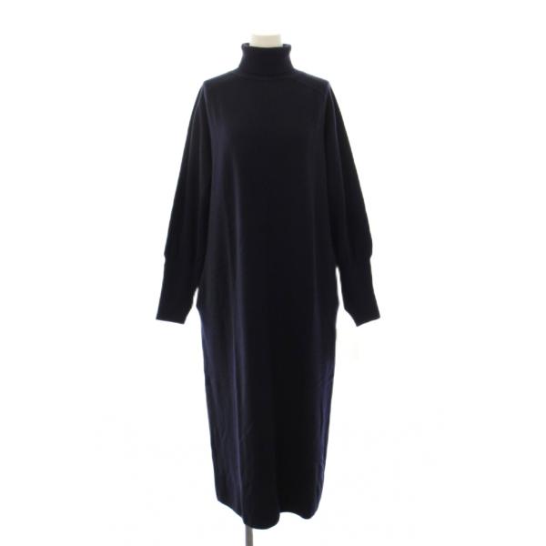 未使用品 マカフィー MACPHEE トゥモローランド ウーステッドウールタートルネックワンピース ミモレ ロング 長袖 ワンカラー 36 紺【ブランド】マカフィー MACPHEE トゥモローランド【表記サイズ】36【実寸サイズ】身幅：53...