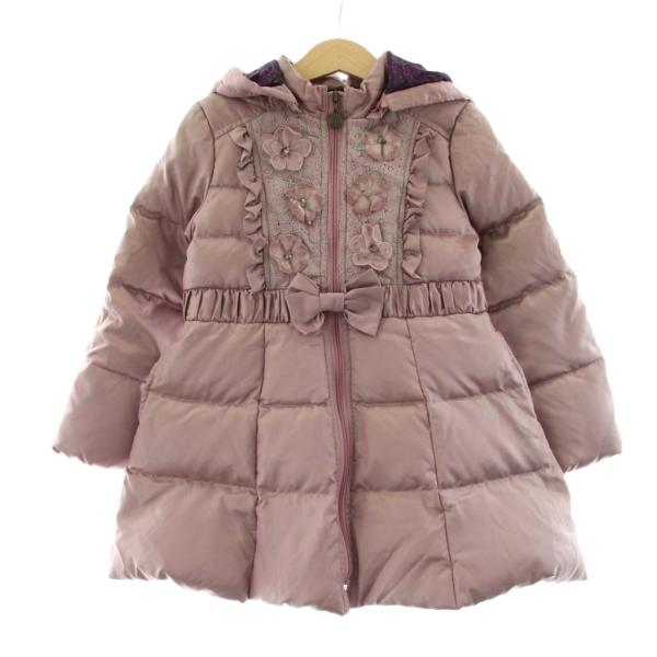 アナスイ ANNA SUI MINI ダウンコート フード ジップアップ レース フラワーモチーフ 女の子 110 ピンク 7493301 /KU キッズ【ブランド】アナスイ ANNA SUI【表記サイズ】110【実寸サイズ】肩幅：26cm...